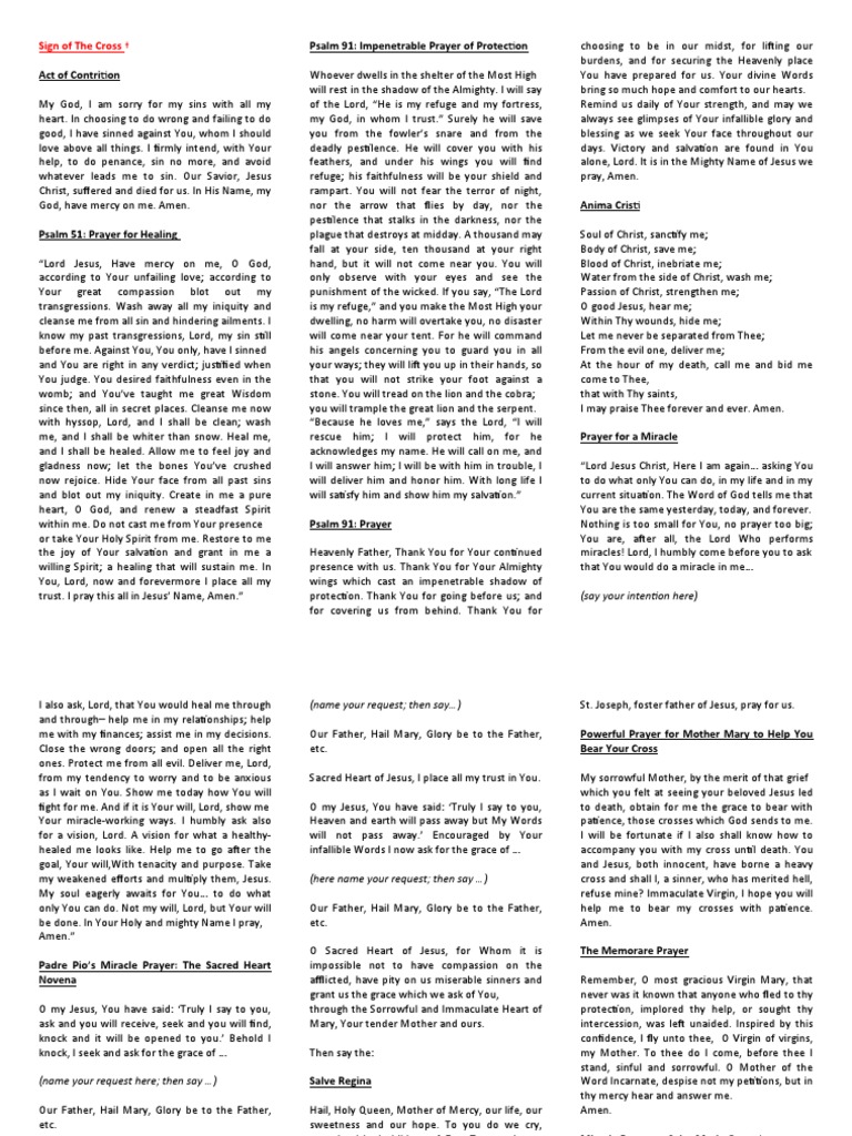 Act of Contrition | Download Free PDF | Lord's Prayer | Prayer
