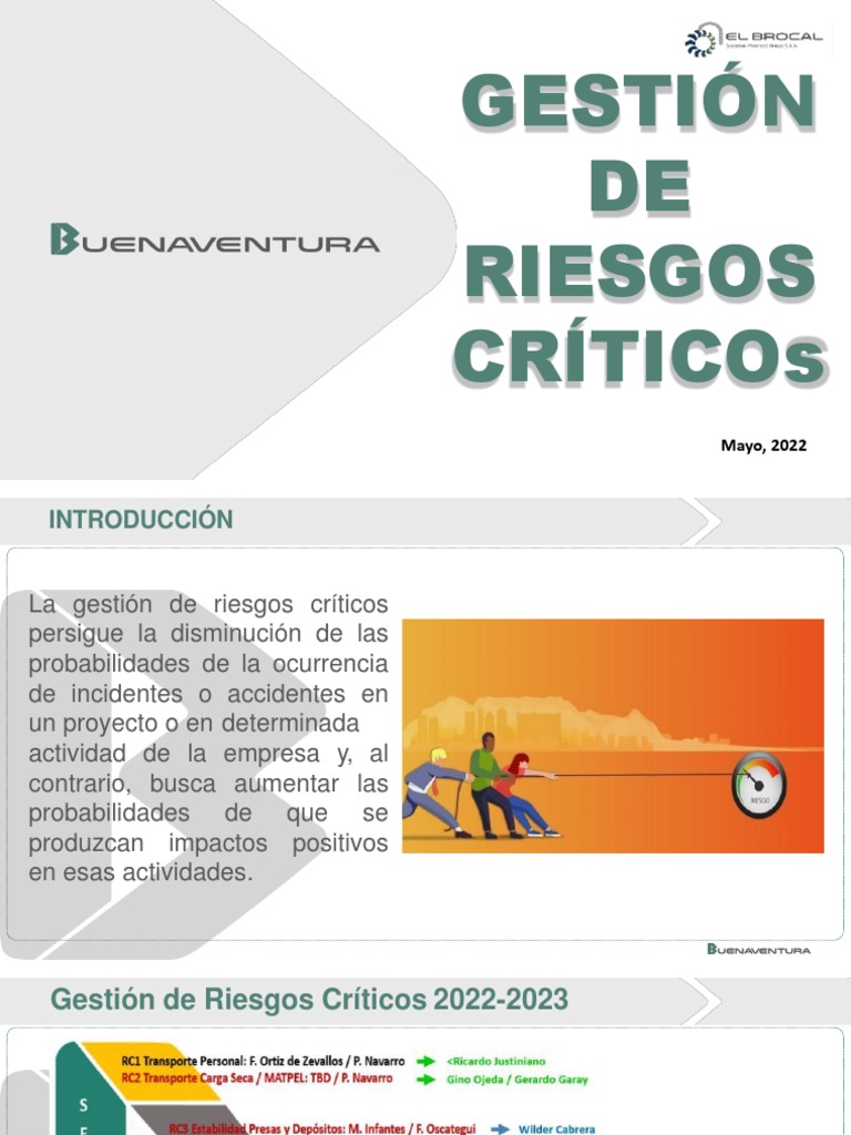 RG - May22 - Riesgos Criticos | PDF | Minería | Mercancías peligrosas