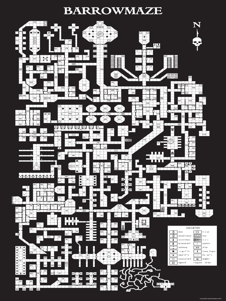 LL Module Barrowmaze 1, Black Map | PDF