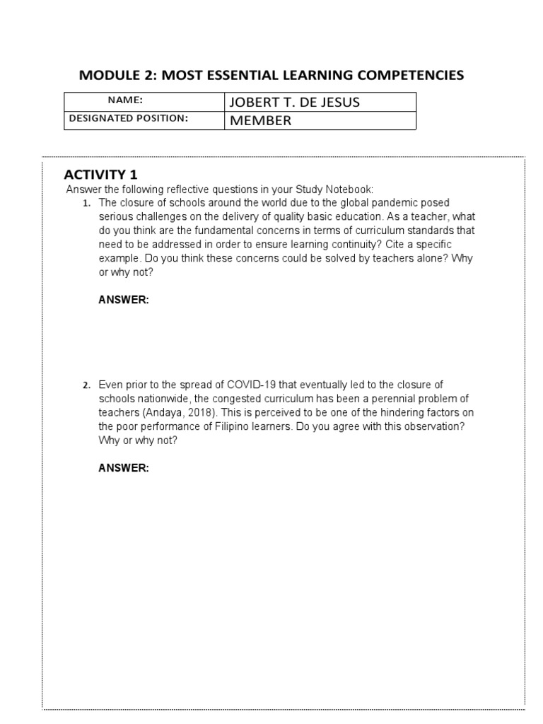 Essential Math Competencies for Quality Learning | PDF | Polynomial ...