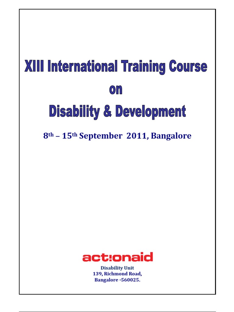ITC-13 Brochure F | PDF | Disability | Social Exclusion