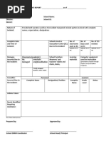 Deped Incident Report - Template - 20170301 1 | PDF | Classroom