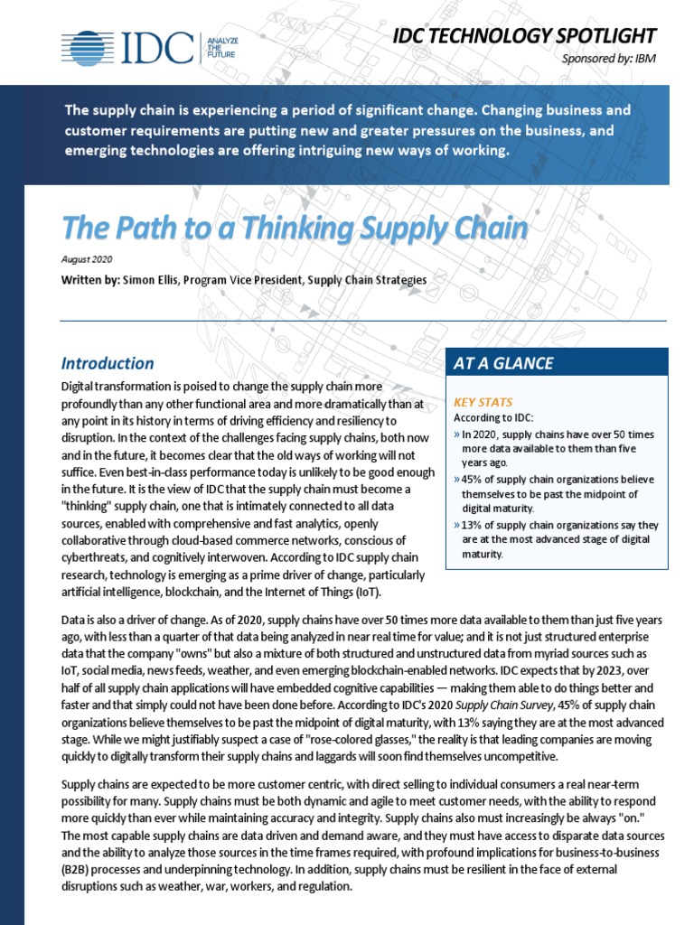The Path To A Thinking Supply Chain Pdf Supply Chain Artificial