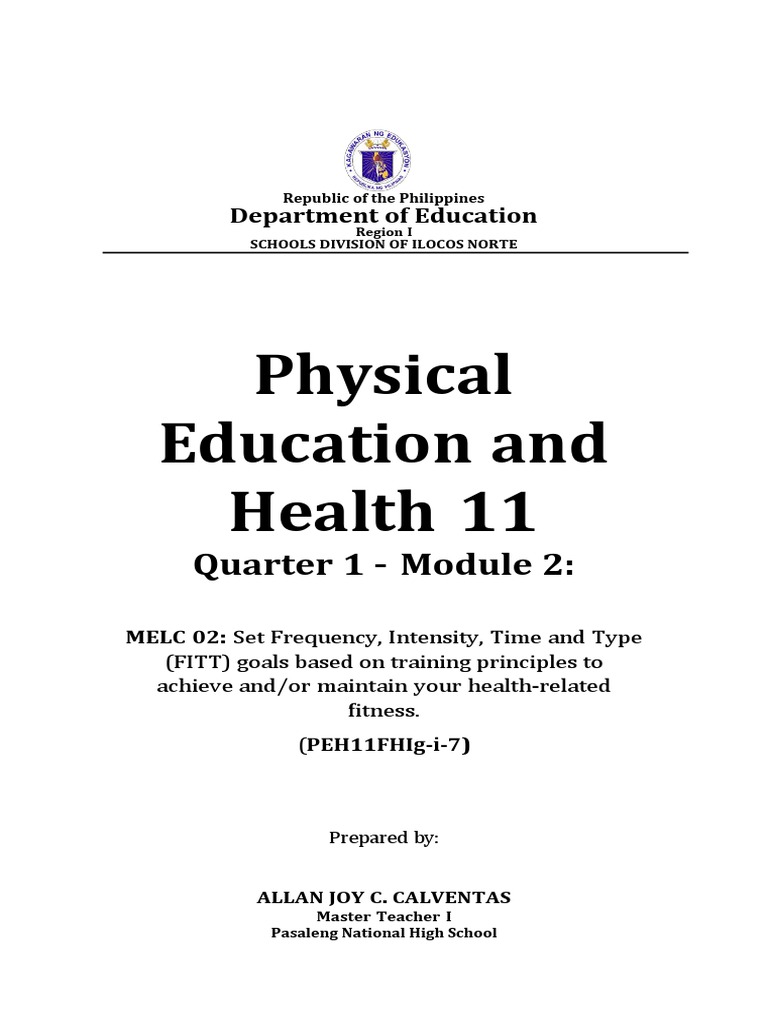 PEH 11 Q1 Week3 4 MELC02 MOD | PDF | Physical Fitness | Aerobic Exercise
