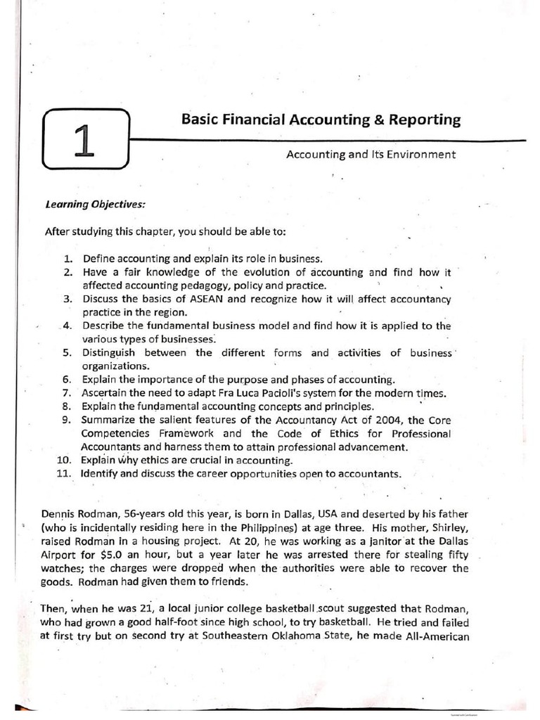 Basic Accounting - Ballada - Chapter 1 | PDF