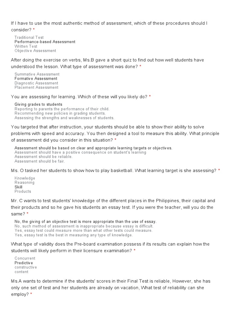 Assessment Ace Reviewer | PDF | Educational Assessment | Validity ...