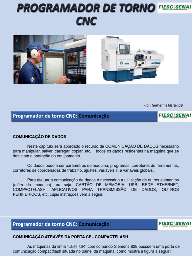 Métodos de comunicação de dados em torno CNC | PDF | Pen-drive ...