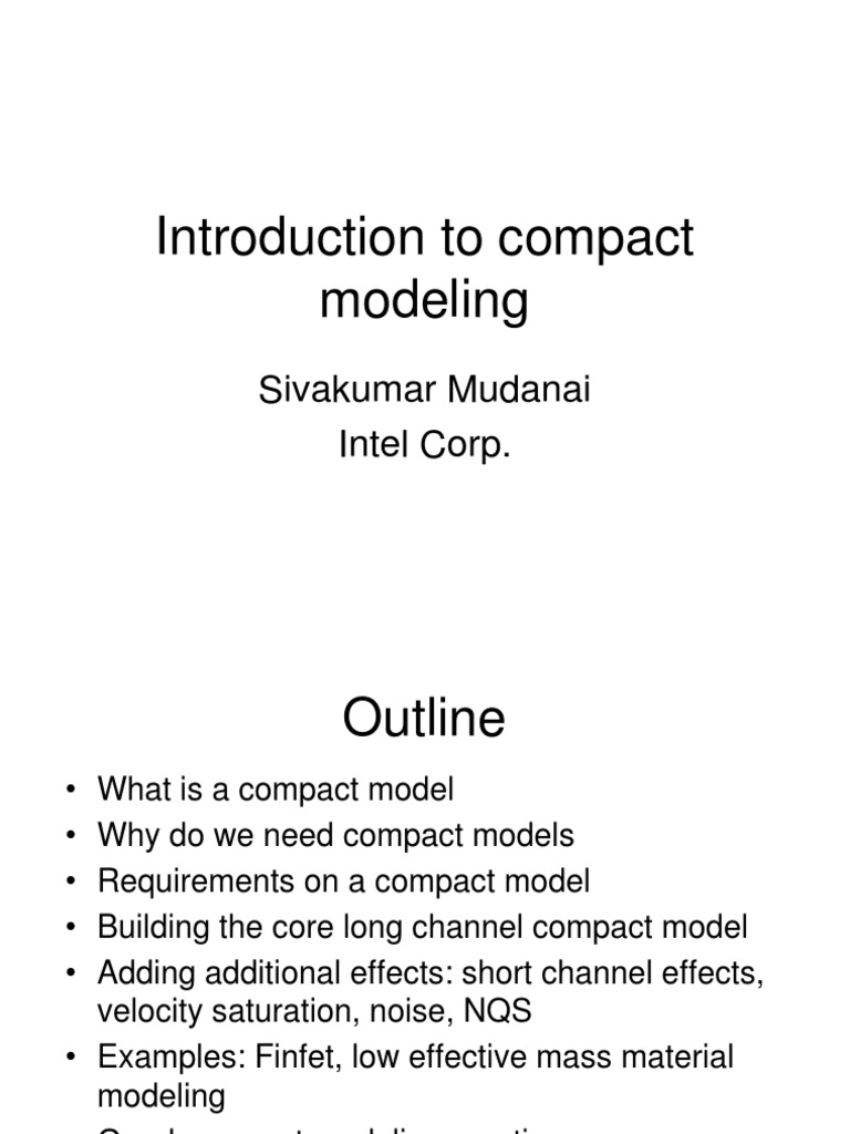 Introduction To Compact Modeling Pdf Field Effect Transistor Mosfet