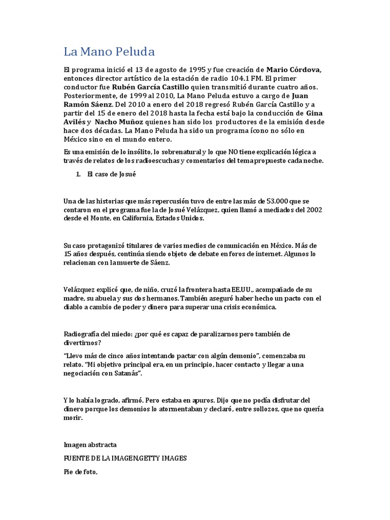 La Mano Peluda | PDF