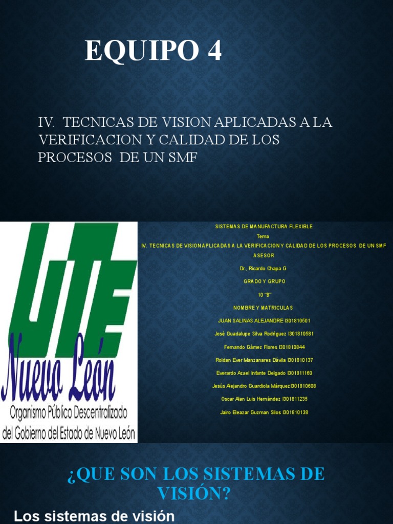 Equipo 4 Sistemas de Vision | PDF | Visión por computador | Software de ...