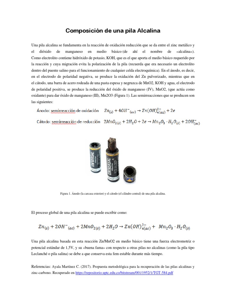 Composición de Una Pila Alcalina | PDF