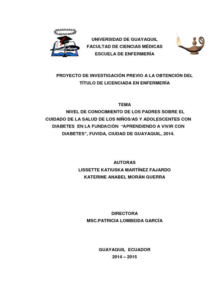 Tesis Katerine Moran y Lissette Martinez | PDF | Diabetes | Familia Tesis Katerine Moran y Lissette Martinez | PDF | Diabetes | Familia