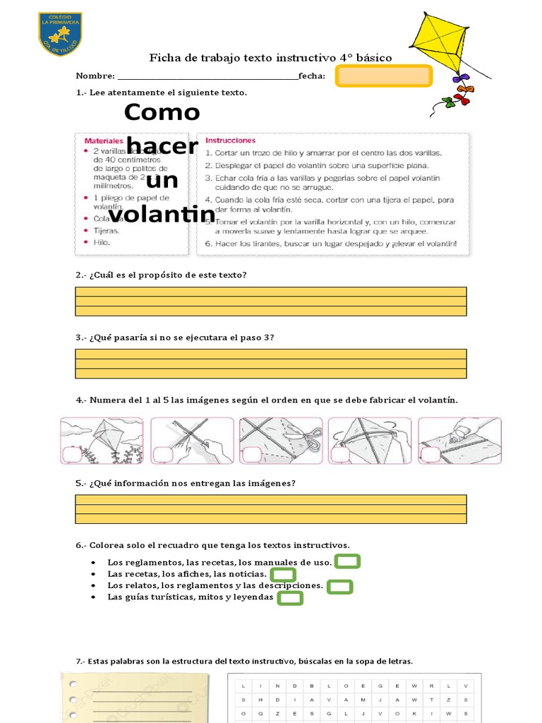Ficha de Trabajo Texto Instructivo 4 | PDF