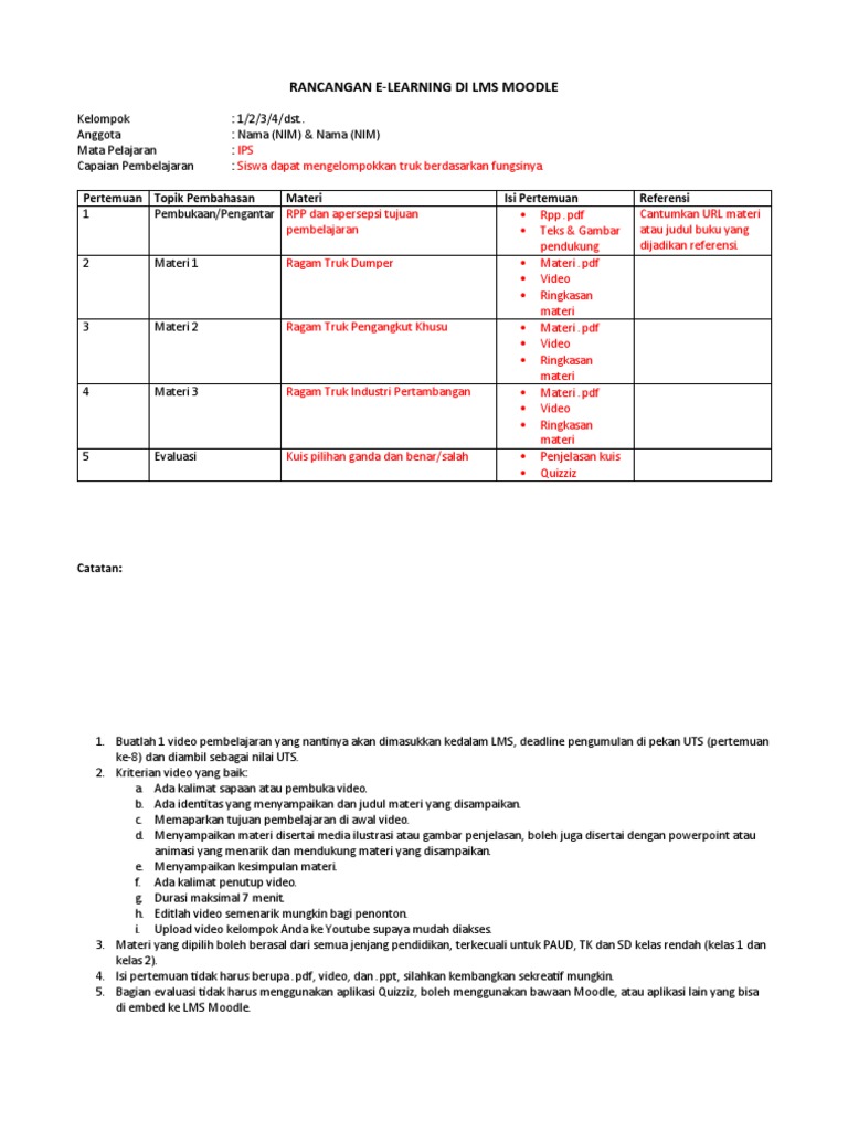 Tugas Rancangan E-Learning | PDF