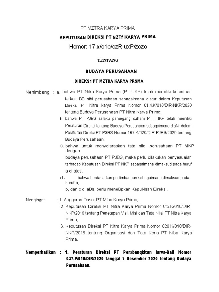 Budaya Perusahaan PT MKP | PDF