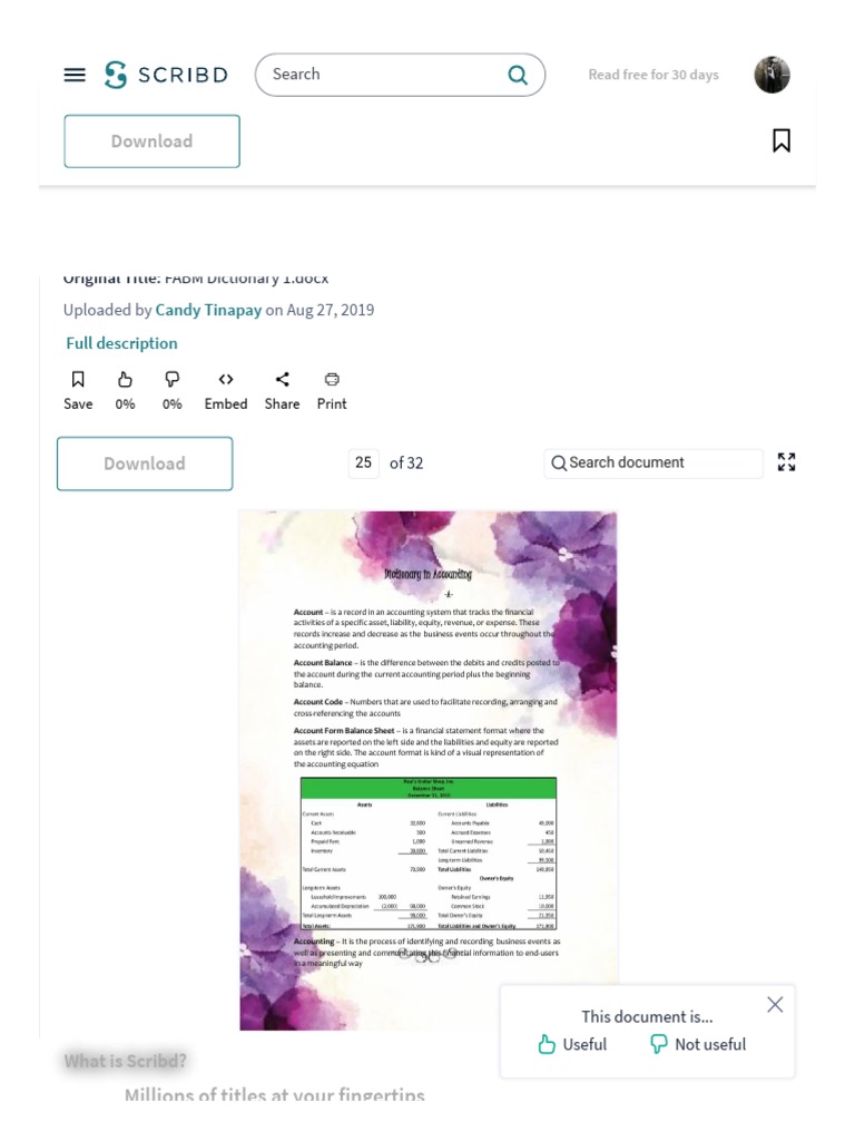 FABM Dictionary 1 - PDF - Debits and Credits - Revenue | Download Free ...