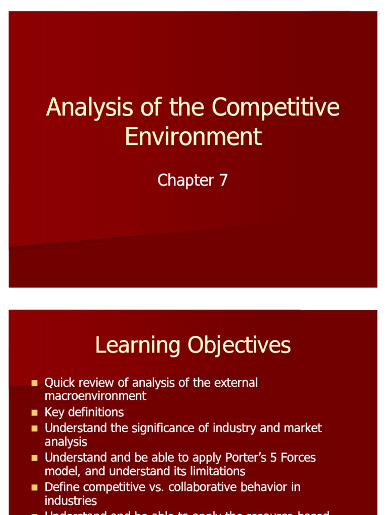 Competitive Environment Analysis Guide | PDF | Profit (Economics ...