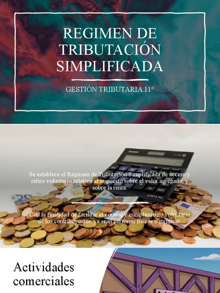 Regimen De Tributación Simplificada Pdf Impuestos Valor Añadido