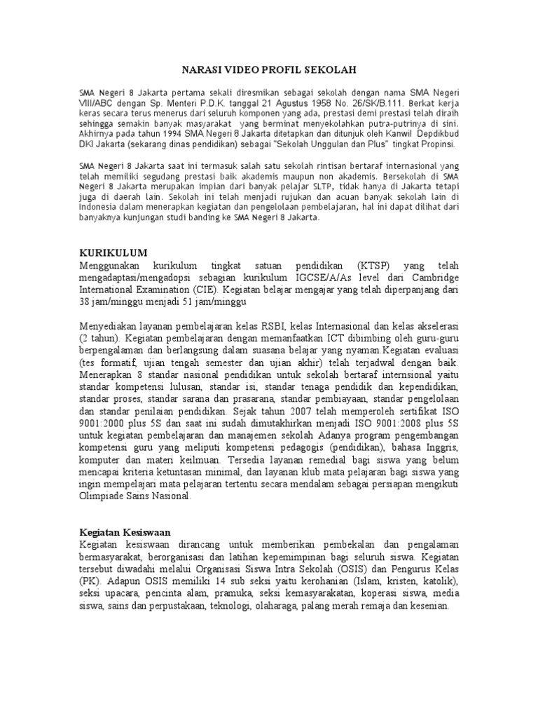 Narasi Profil | PDF | Karier & Perkembangan