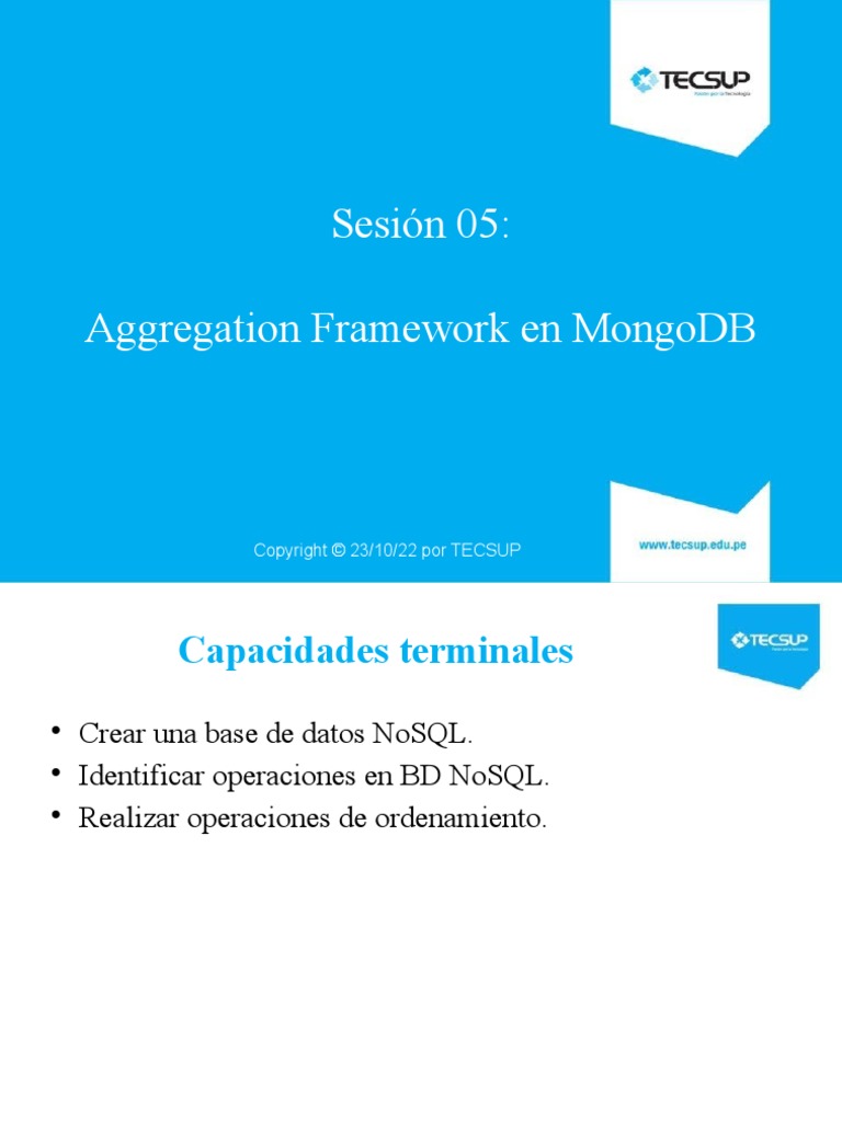 BDAdv05 - Aggregation Framework en MongoDB | PDF | Mongo Db | Desarrollo de software