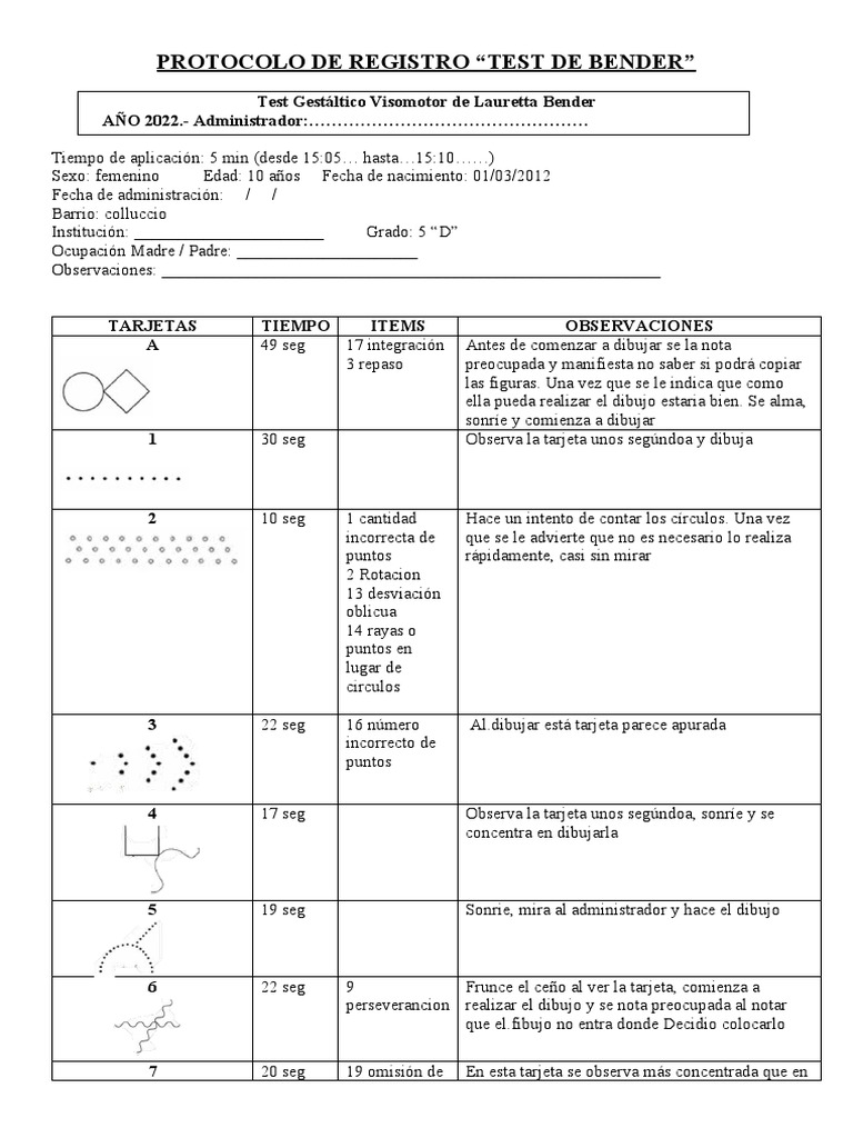 Protocolo Bender - Administración.1 | PDF