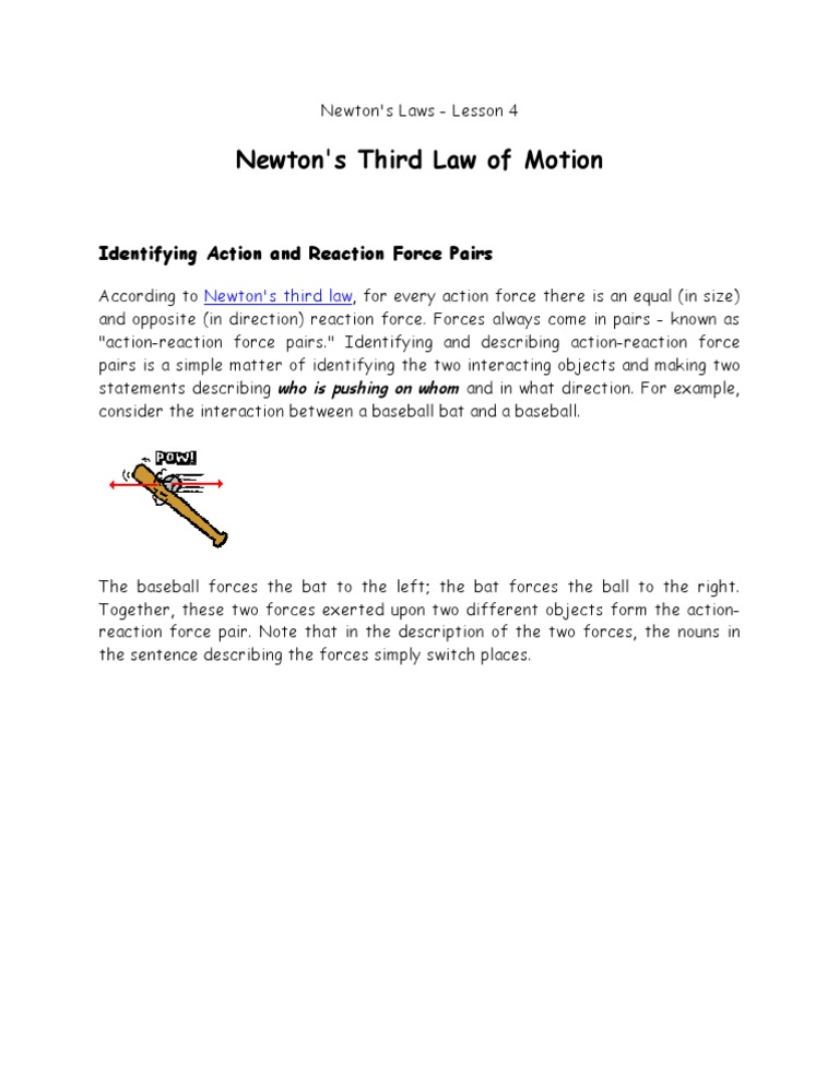 Identifying Action and Reaction Force Pairs | PDF | Social Science ...