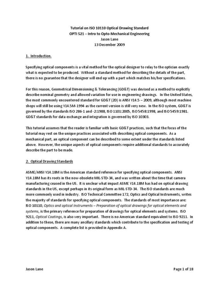 Tutorial On ISO 10110 Optical Drawing Standards | PDF | Microscopy | Optics