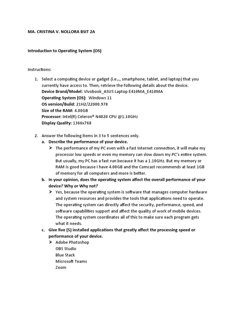 01 Laboratory Exercise 1 (Platform) | PDF | Operating System | Personal Computers