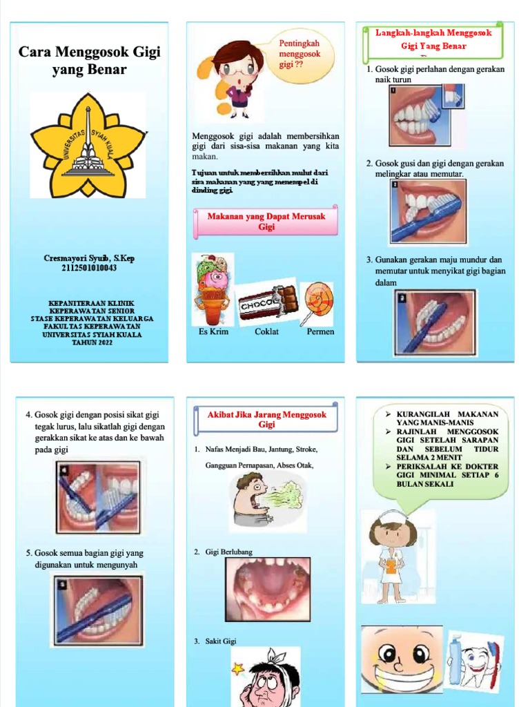 Leaflet Menggosok Gigi Yang Benar | PDF