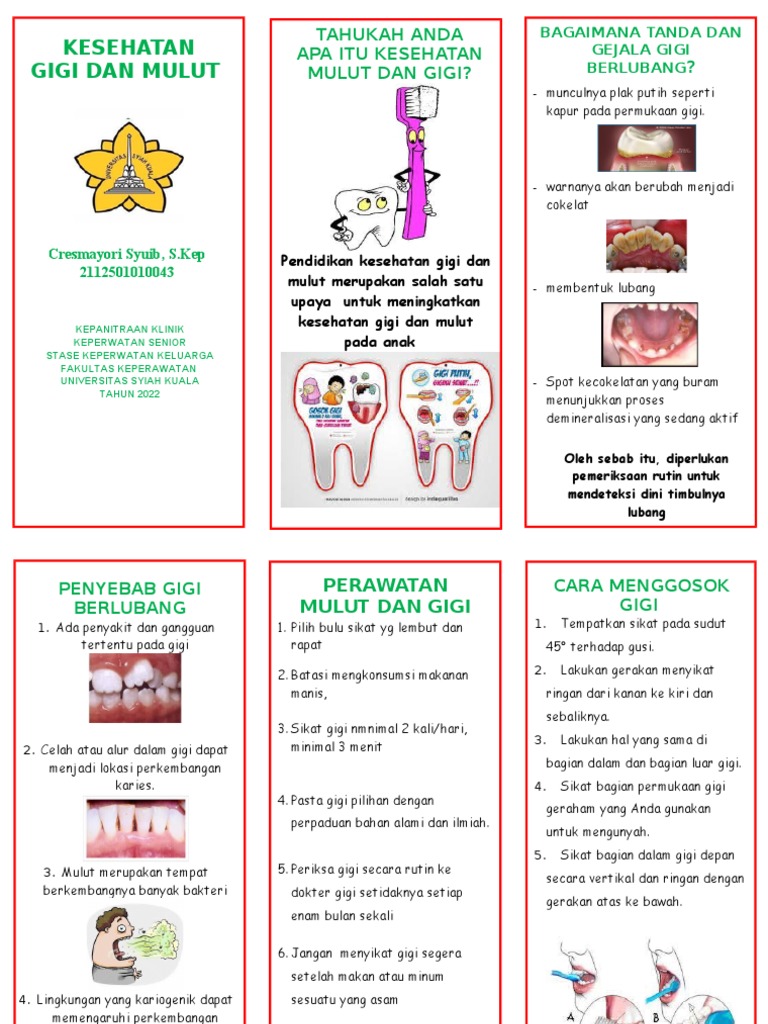 Leaflet Kesehatan Gigi Dan Mulut | PDF