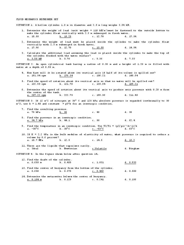 Fluid Practice | Download Free PDF | Pressure | Buoyancy