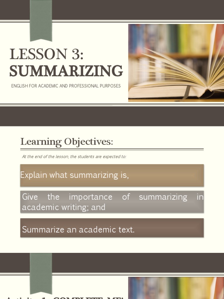 Lesson 3 Summarizing | PDF | Traffic | Traffic Collision