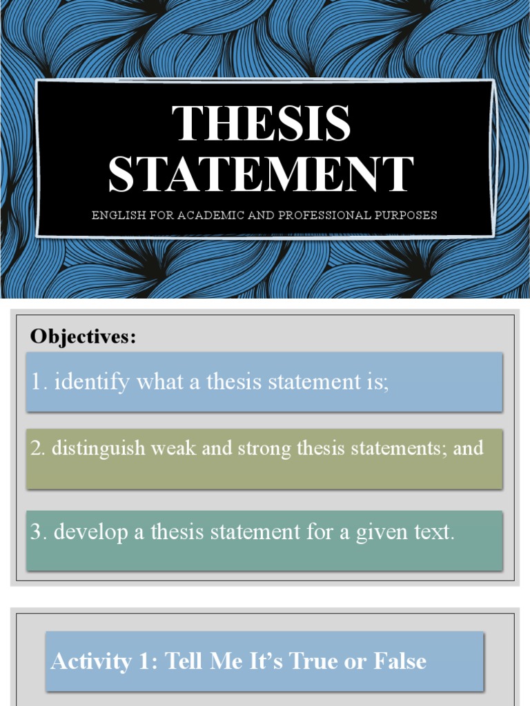 Lesson 4 Thesis Statement | PDF | Pet | Thesis