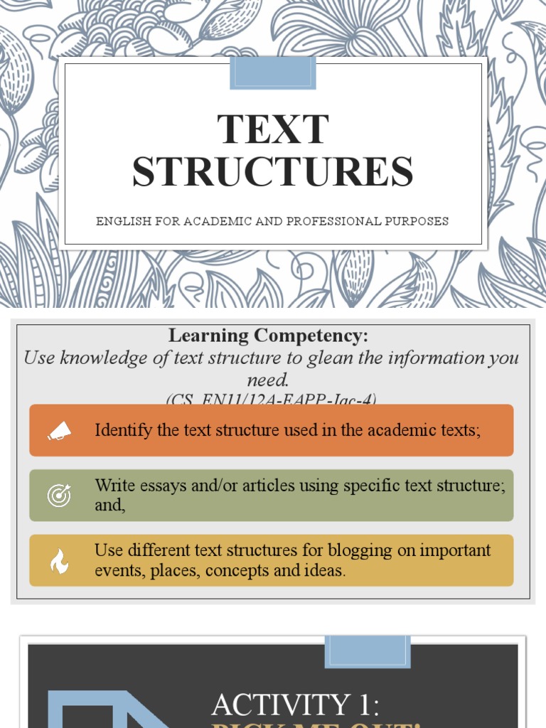Lesson 2 Text Structures | PDF | Reading Comprehension
