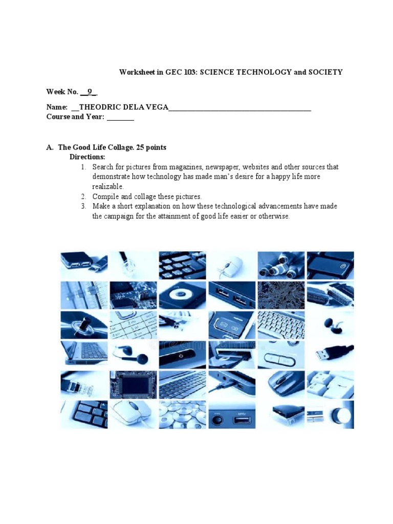 Worksheet in GEC 103 - SCIENCE TECHNOLOGY and SOCIETY | PDF | Hedonism | Pleasure