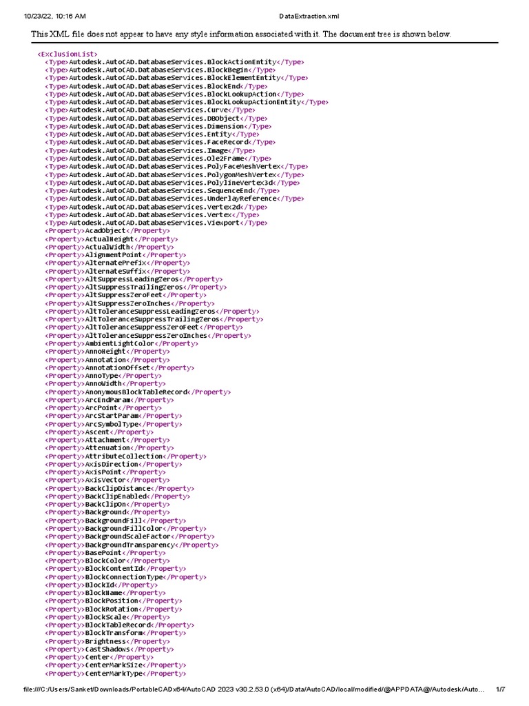 DataExtraction XML | PDF | Auto Cad | Autodesk