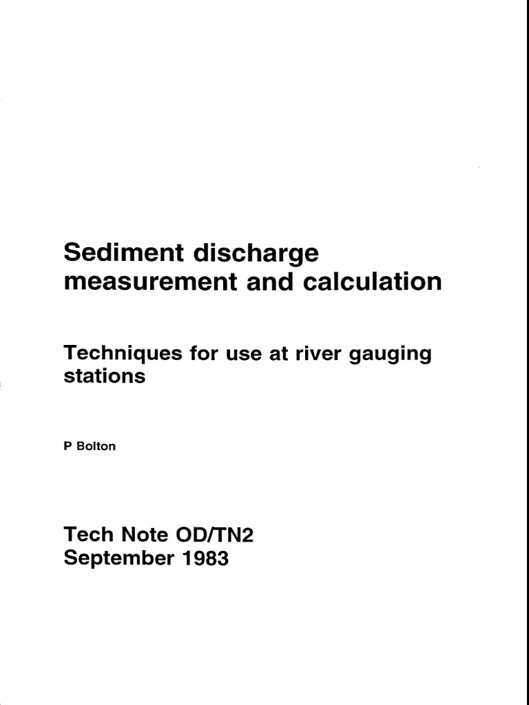 Sediment Discharge Measurement and Calculation | PDF | Discharge ...