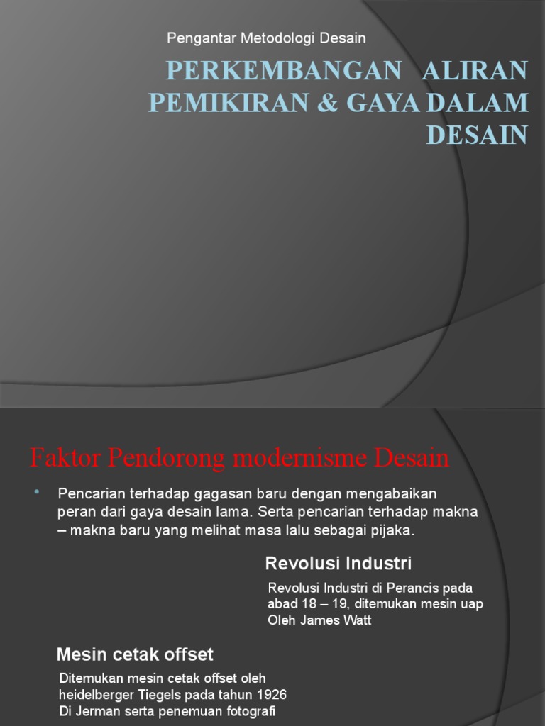 Modul 03 Perkembangan Aliran Pemikiran Gaya Dalam Desain | PDF