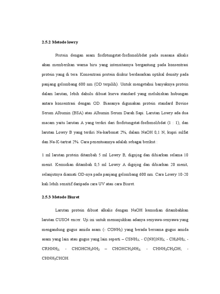 Metode Lowry | PDF