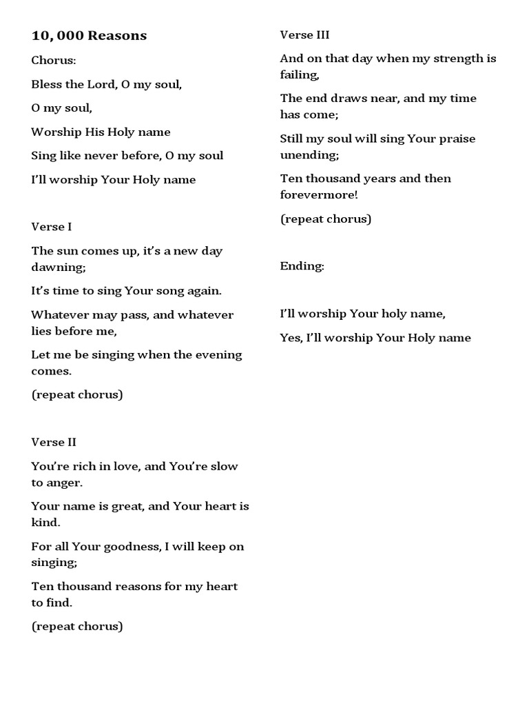 10,000 Reasons | PDF