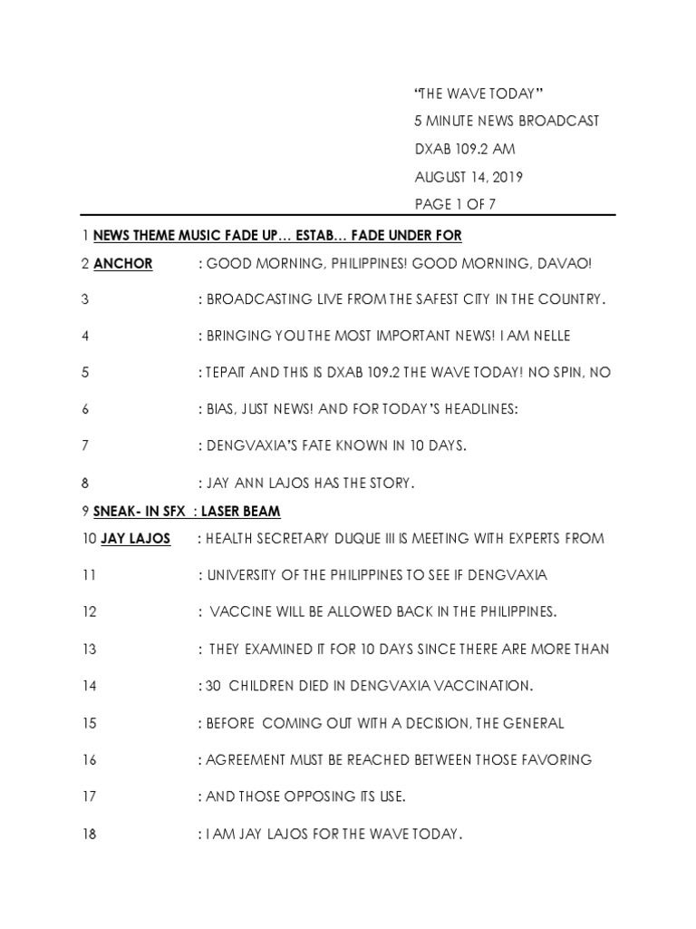 Sample RB Script | PDF