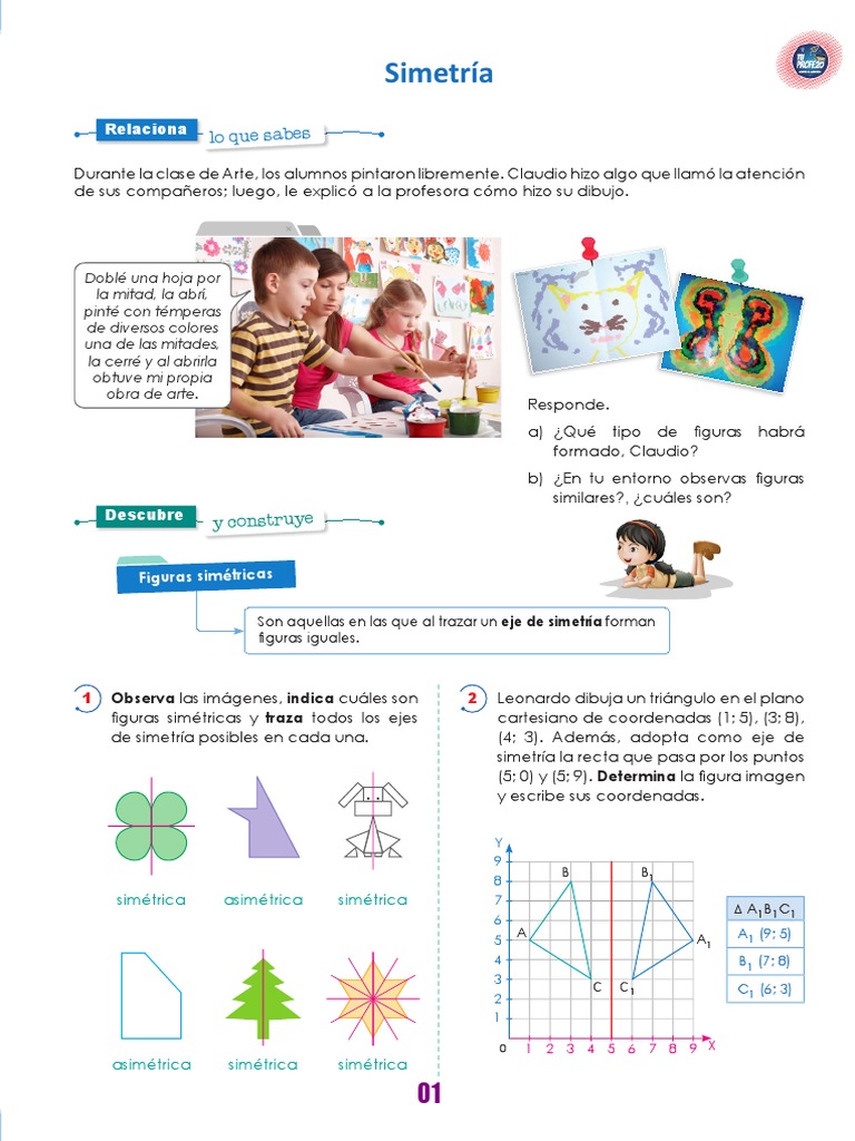 Creación de figuras simétricas mediante el doblez y la pintura | PDF ...