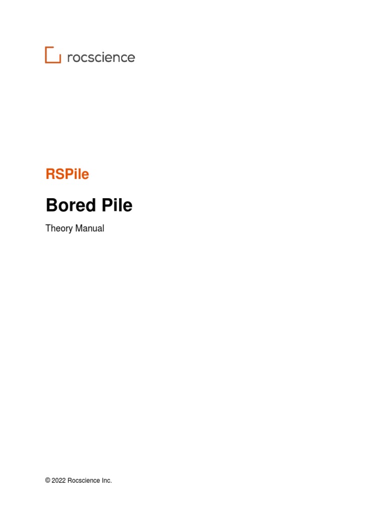 RSPile Bored Theory Manual 2022 | PDF | Deep Foundation | Soil Mechanics