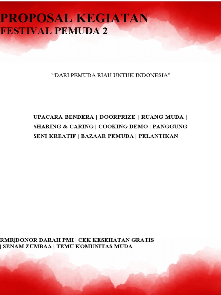 Proposal Kegiatan Festival Pemuda Batch 2 (Revisi) | PDF
