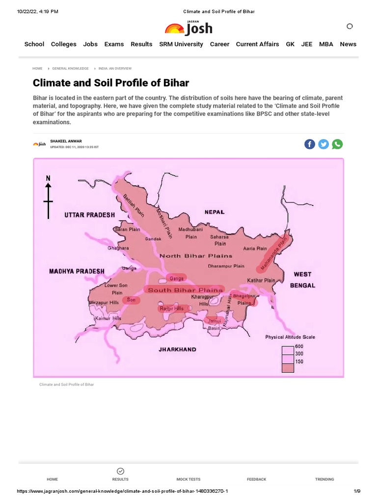 Climate and Soil Profile of Bihar | PDF | Monsoon | Earth Sciences