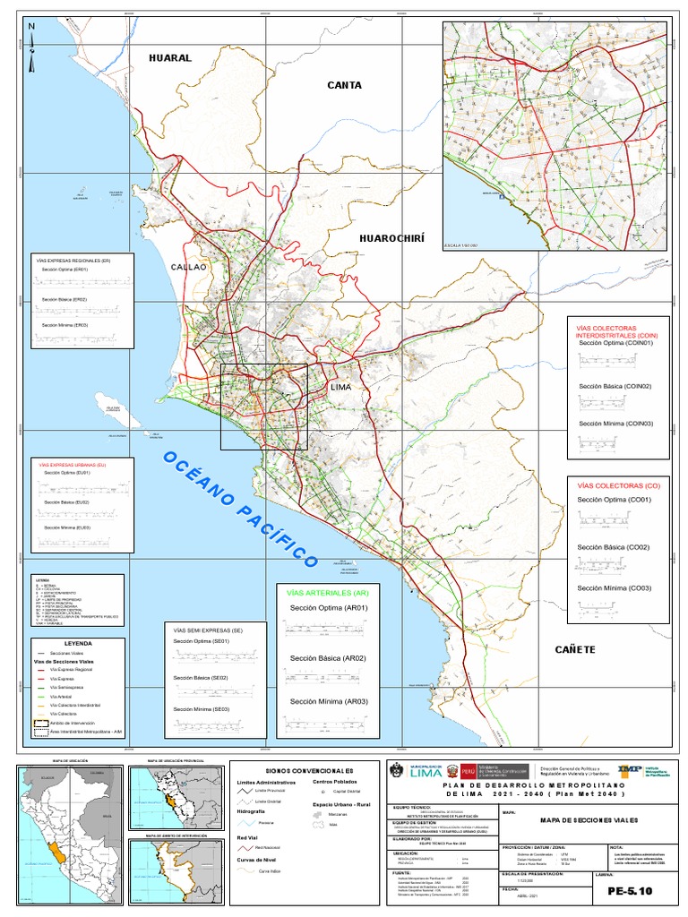 Pe 5.10 PDM Lima Mapa de Ubicacion de Secciones Viales A0 | PDF