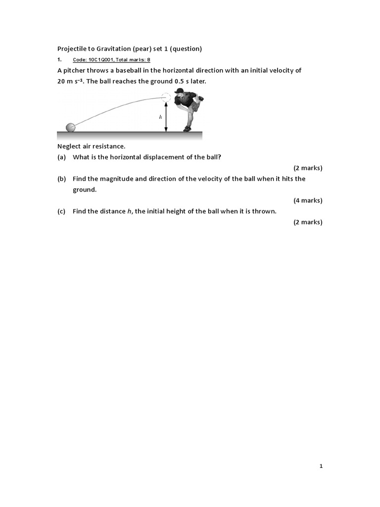 Projectile To Gravitation (Pear) Set 1 (Question) | PDF | Orbit | Astronomy