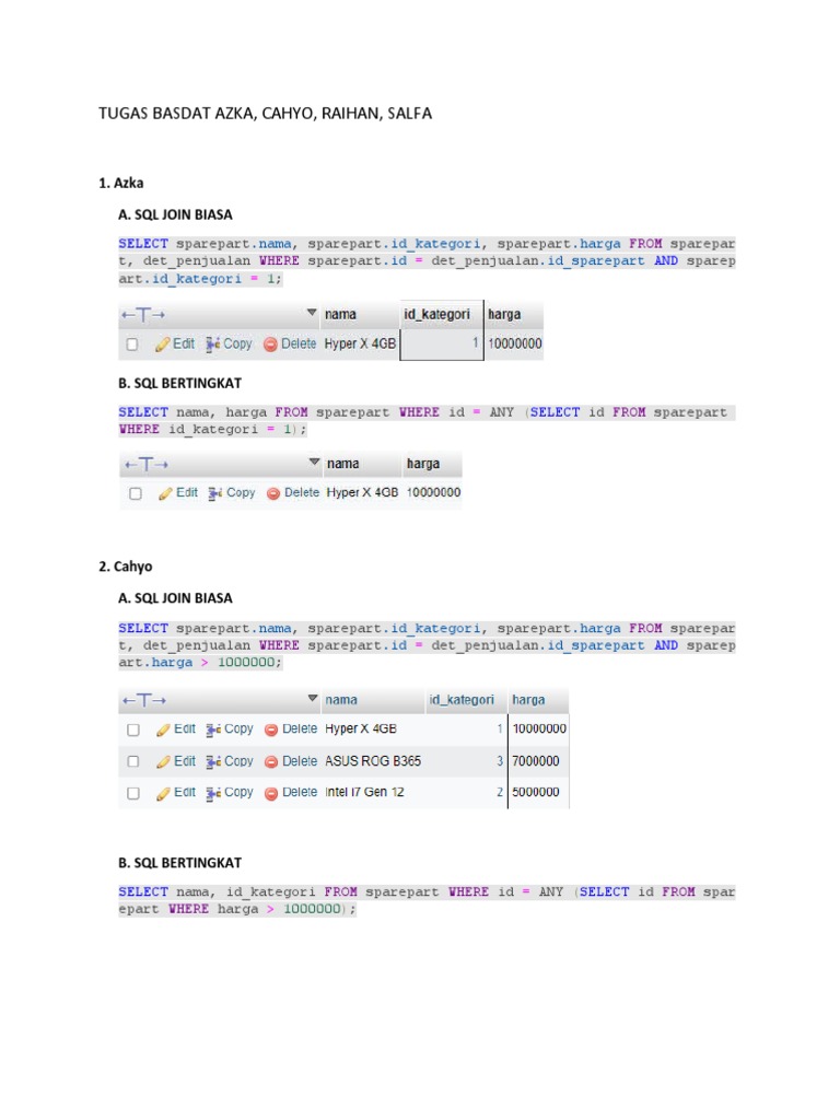 Tugas Basdat Toko Komputer | PDF