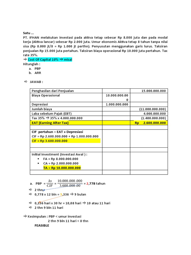 Latihan Capital Budgeting | PDF