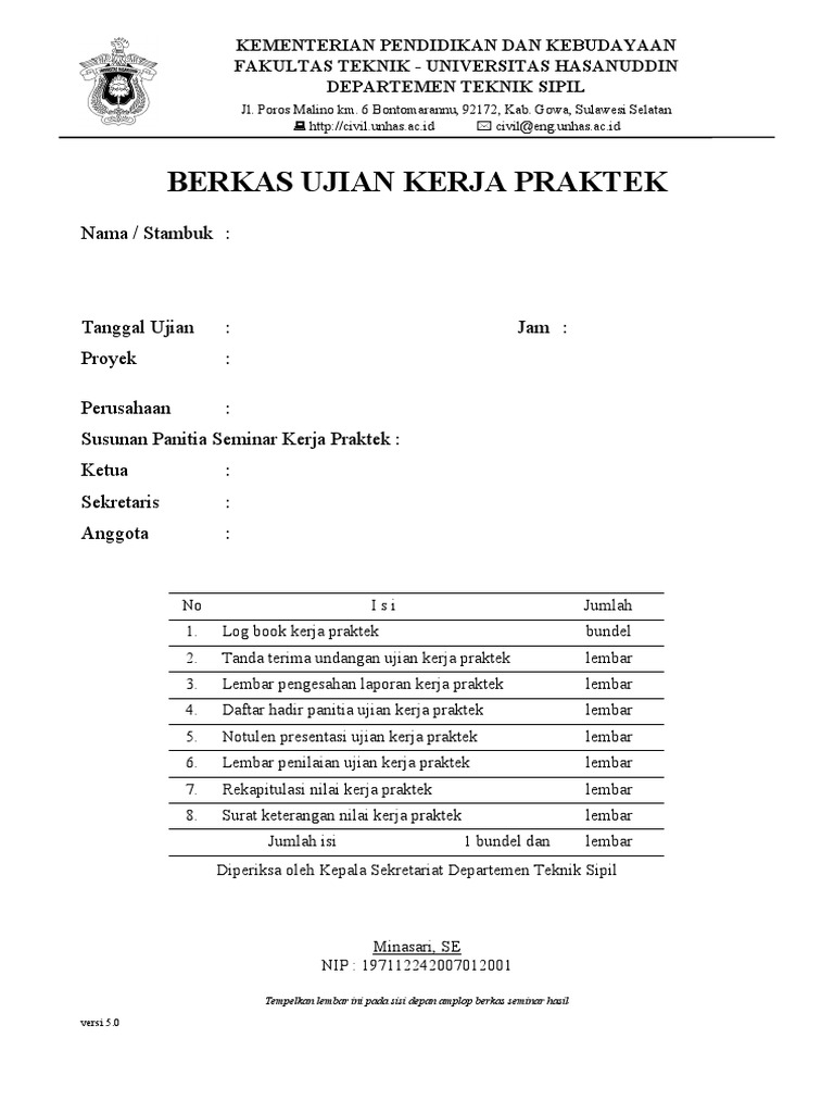 08 Berkas Sidang Ujian KP | PDF